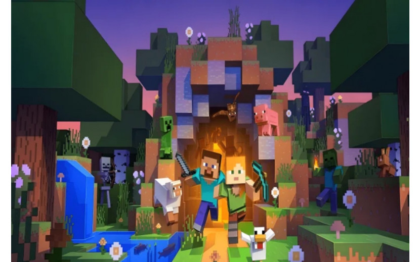 רקע שולחן /צילום מבד ענק דגם מיינקראפט